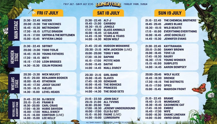 Announced | Longitude 2015 Stage Times | Ticketmaster IE Blog